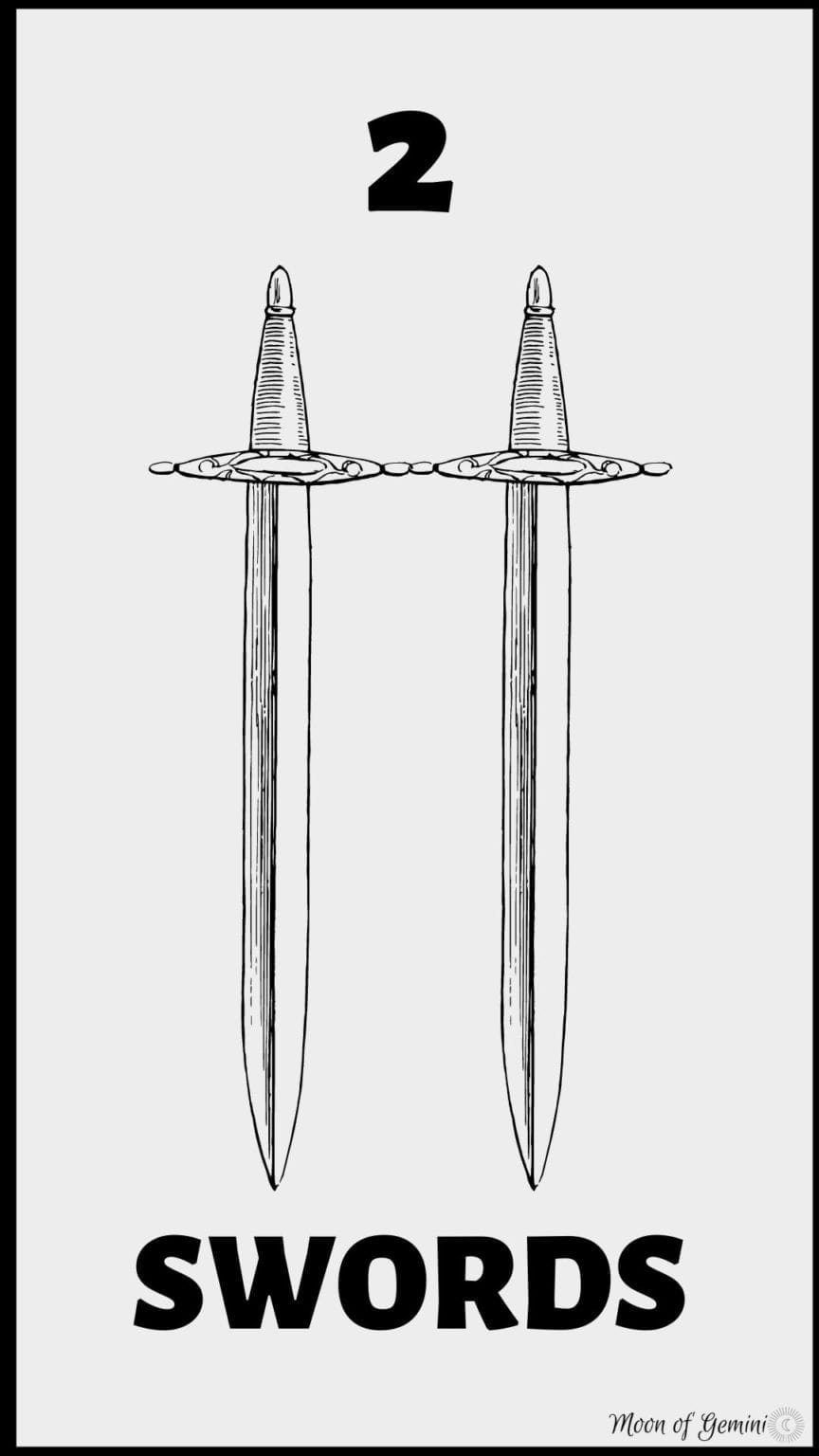 2 of Swords Tarot Card • Moon of Gemini